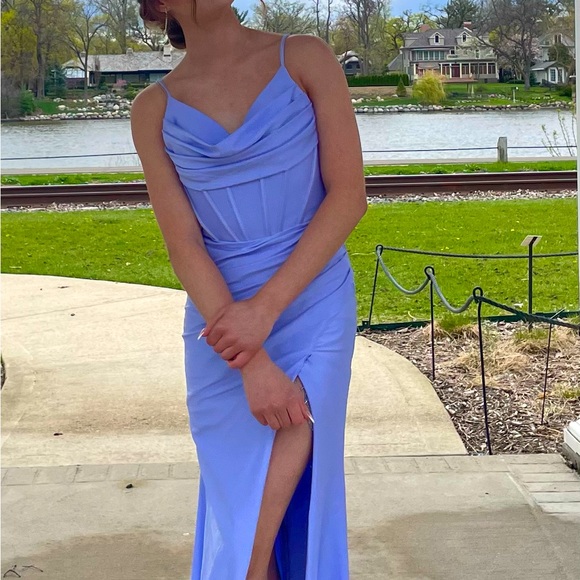 Mon Cheri | Dresses | Ellie Wild Prom Dress Periwinkle Sz | Poshmark